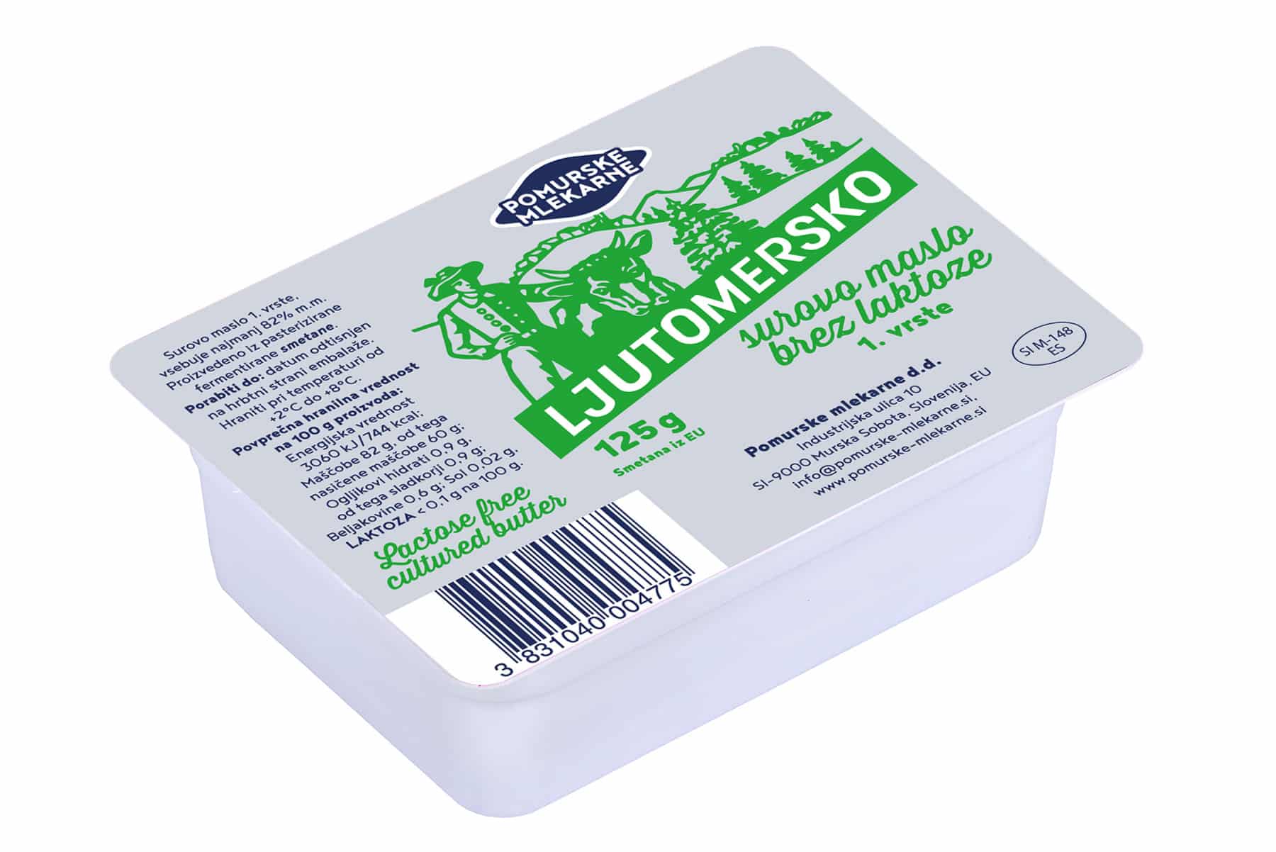 Ljutomersko maslo brez laktoze - Pomurske mlekarne